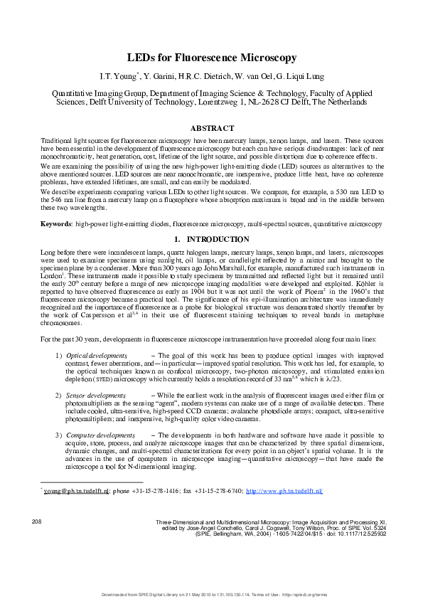 (PDF) LEDs for fluorescence microscopy