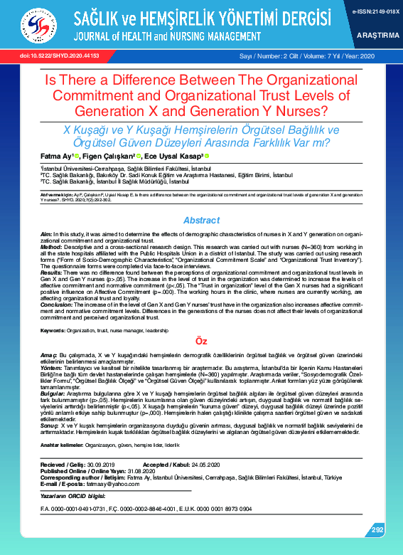 (PDF) Is There A Difference Between The Organizational Commitment And ...