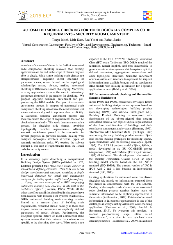(PDF) Automated model checking for topologically complex code requirements – security room case ...