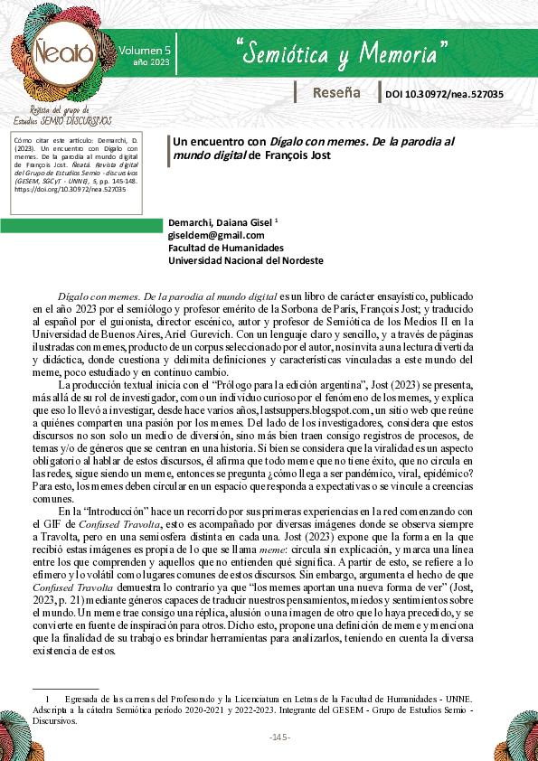 (PDF) Un encuentro con Dígalo con memes. De la parodia al mundo digital ...