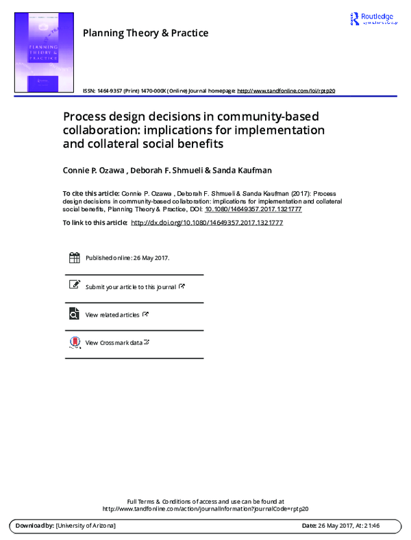 (PDF) Process design decisions in community-based collaboration ...