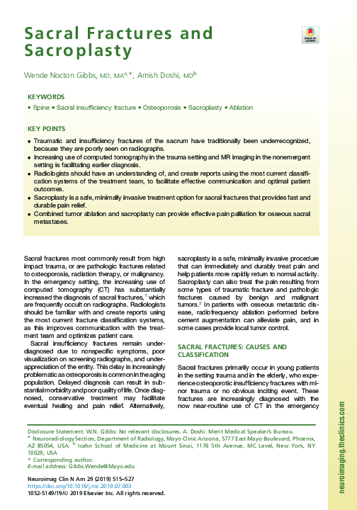 (PDF) Sacral Fractures and Sacroplasty | Wende Gibbs - Academia.edu