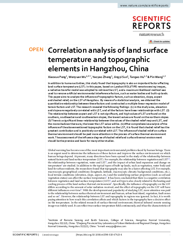 (PDF) Correlation analysis of land surface temperature on landsat-8 data of Visakhapatnam Urban ...