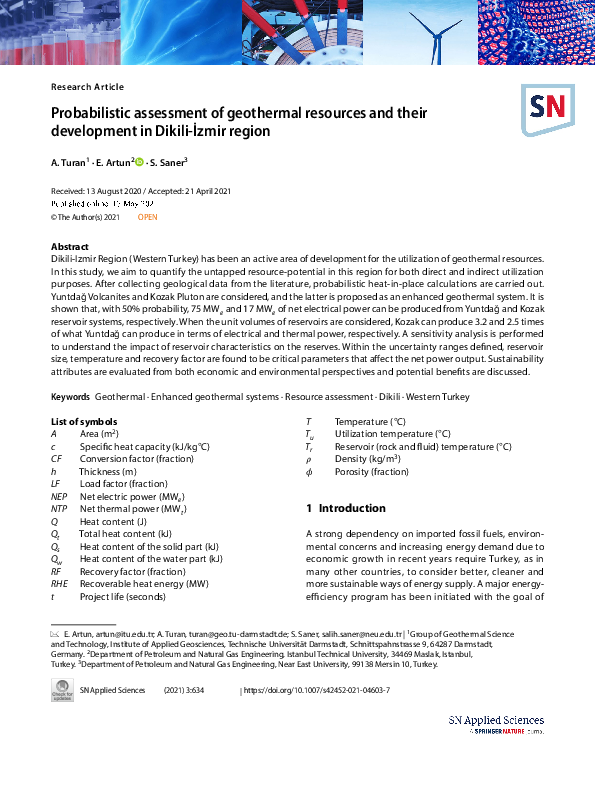 (PDF) Probabilistic assessment of geothermal resources and their ...