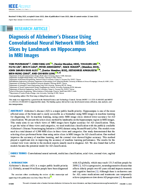 (PDF) Diagnosis of Alzheimer’s Disease Using Convolutional Neural Network With Select Slices by ...