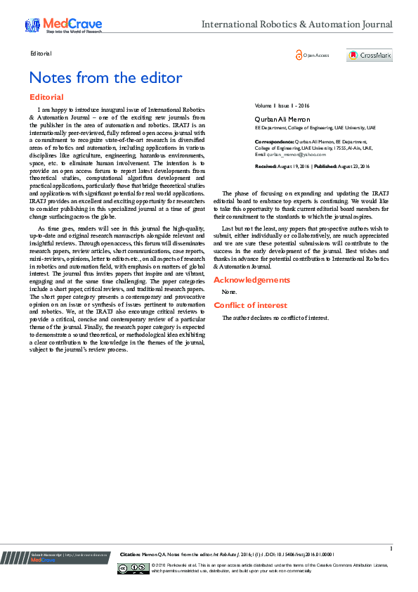 (PDF) Notes From the Editor | Qurban Memon - Academia.edu