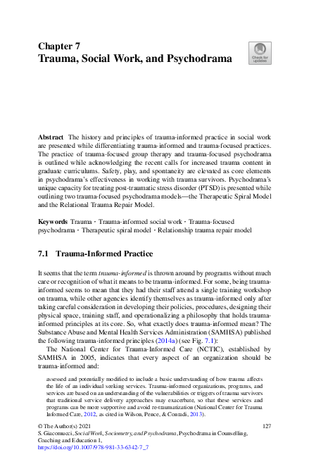 (PDF) Trauma, Social Work, and Psychodrama