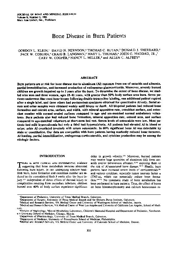 (PDF) Bone disease in burn patients