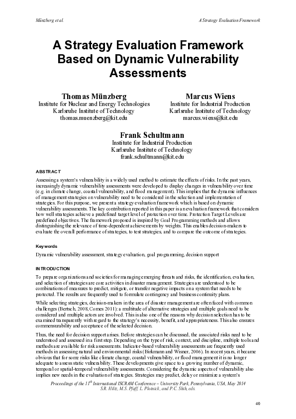 (PDF) A strategy evaluation framework based on dynamic vulnerability ...