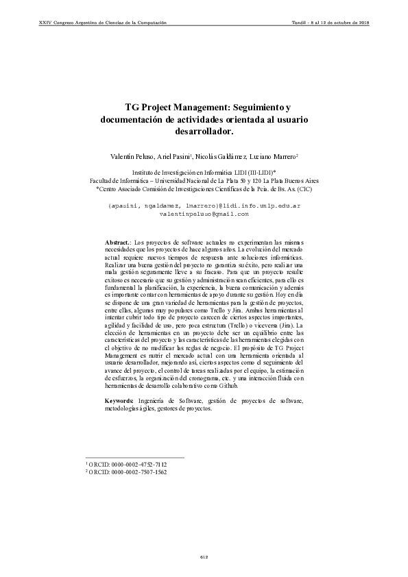 (PDF) TG Project Management: seguimiento y documentación de actividades ...