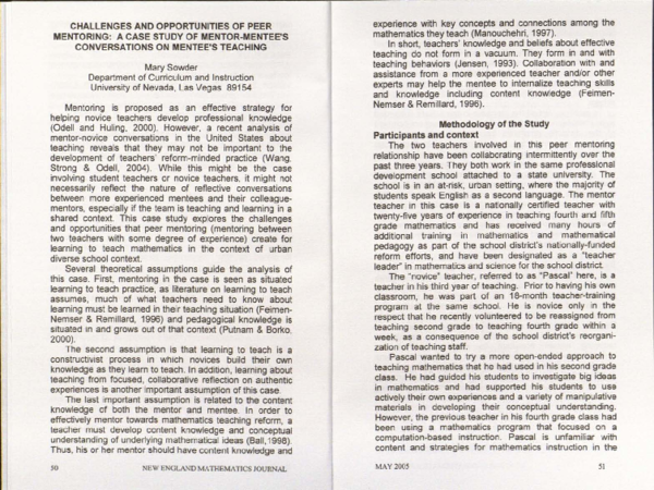 (PDF) Challenges and Opportunities of Peer Mentoring: A Case Study of ...