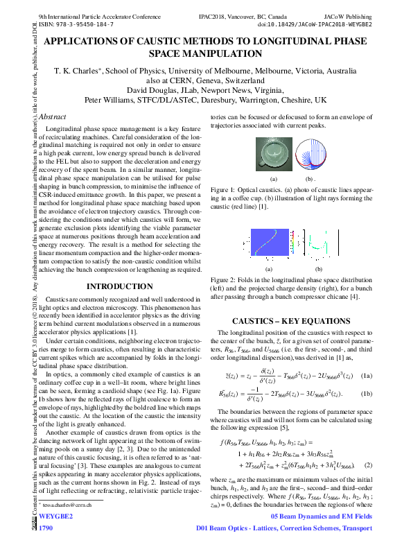 (PDF) Applications of Caustic Methods to Longitudinal Phase Space ...