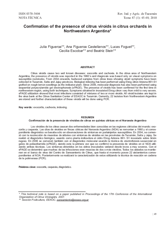 (PDF) Confirmation of the presence of citrus viroids in citrus orchards ...