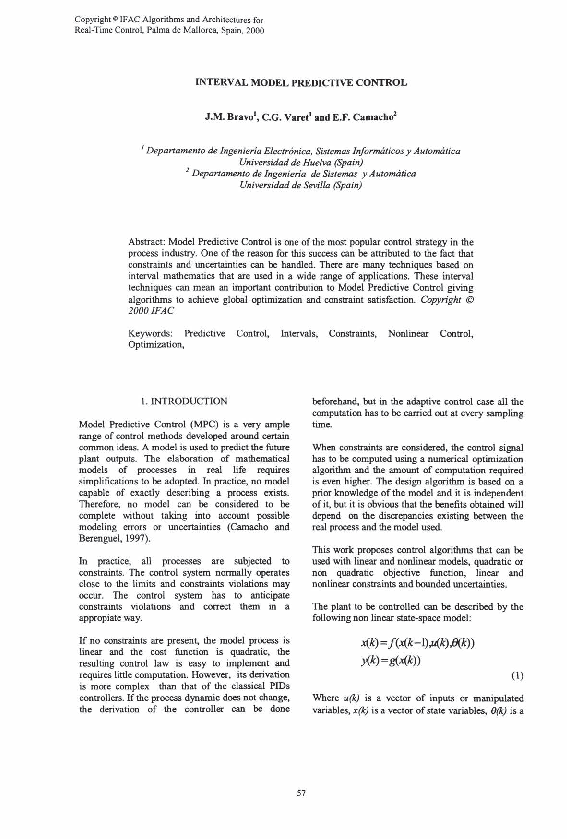 (PDF) Interval Model Predictive Control