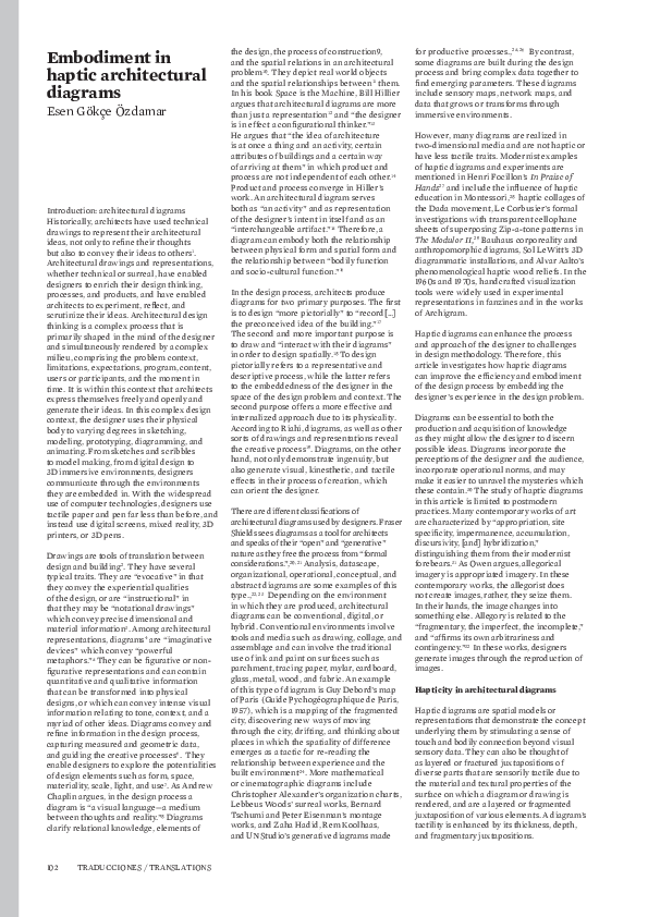 (PDF) Embodiment in Haptic Architectural Diagrams