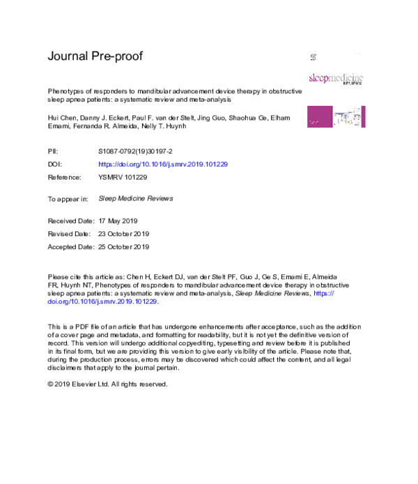 (PDF) Phenotypes of responders to mandibular advancement device therapy ...