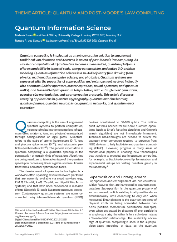 (PDF) Quantum Information Science