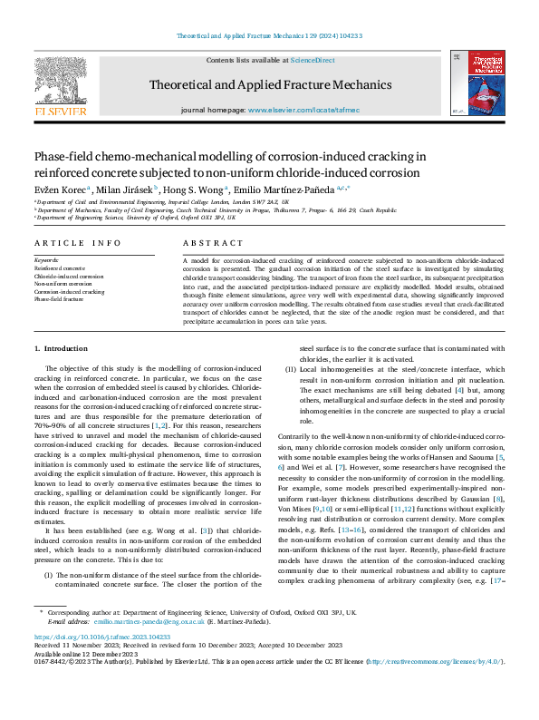 (PDF) Phase-field chemo-mechanical modelling of corrosion-induced cracking in reinforced ...