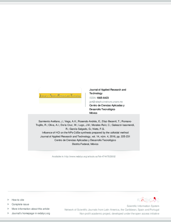 (PDF) Influence of HCl on the NPs-CdSe synthesis prepared by the ...