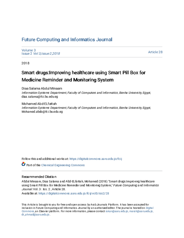 (PDF) Smart drugs:Improving healthcare using Smart Pill Box for Medicine Reminder and Monitoring ...