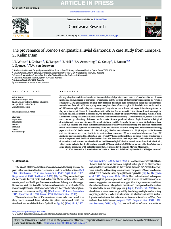 (PDF) The provenance of Borneo's enigmatic alluvial diamonds: A case ...
