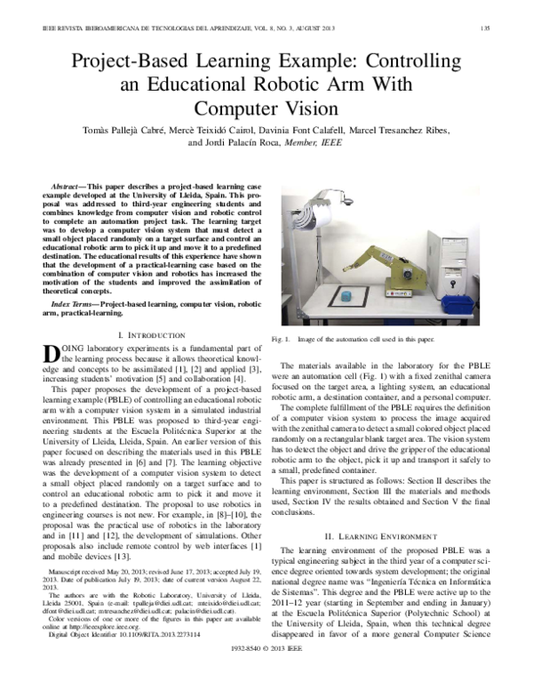 (PDF) Project-Based Learning Example: Controlling an Educational ...