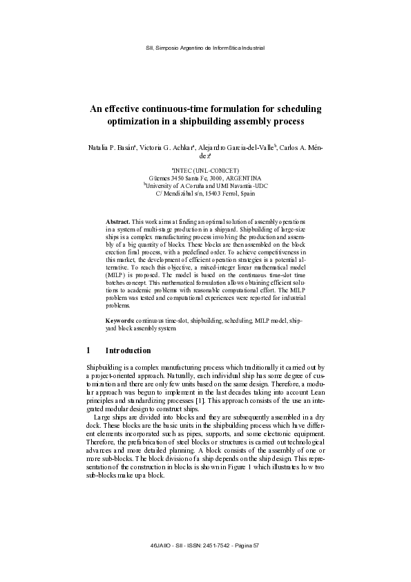 (PDF) An effective continuous-time formulation for scheduling optimization in a shipbuilding ...