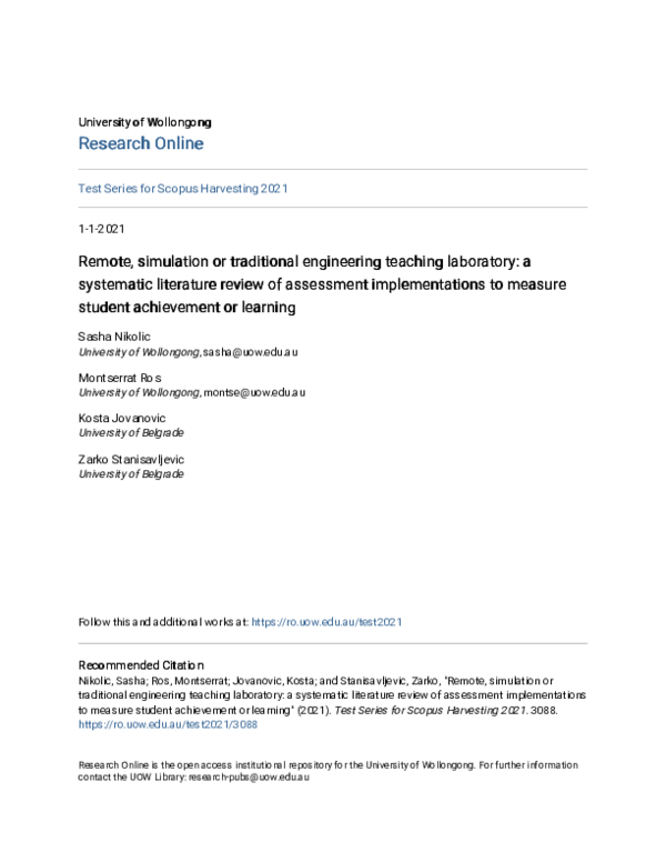 (PDF) Remote, simulation or traditional engineering teaching laboratory: a systematic literature ...