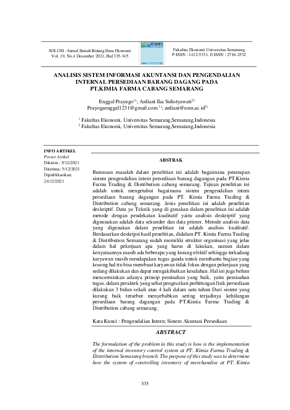 (PDF) Analisis Sistem Informasi Akuntansi Dan Pengendalian Internal ...