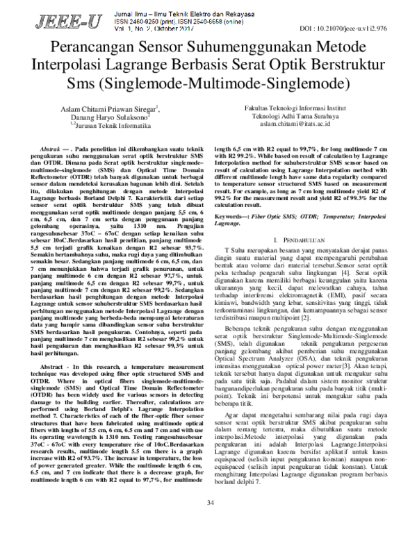 (PDF) Perancangan Sensor Suhu Menggunakan Metode Interpolasi Lagrange ...