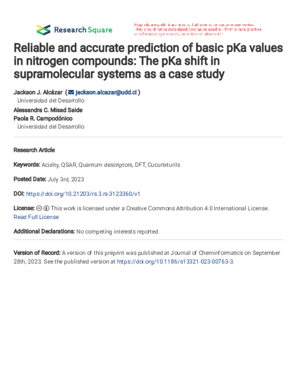 (PDF) Predicting pKa Values in Nitrogen Compounds