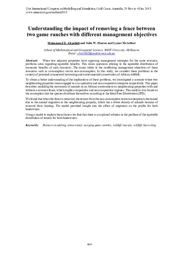 (PDF) Understanding the impact of removing a fence between two game ...