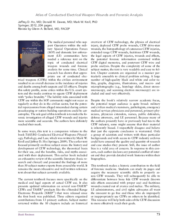 (PDF) Atlas of Conducted Electrical Weapon Wounds and Forensic Analysis