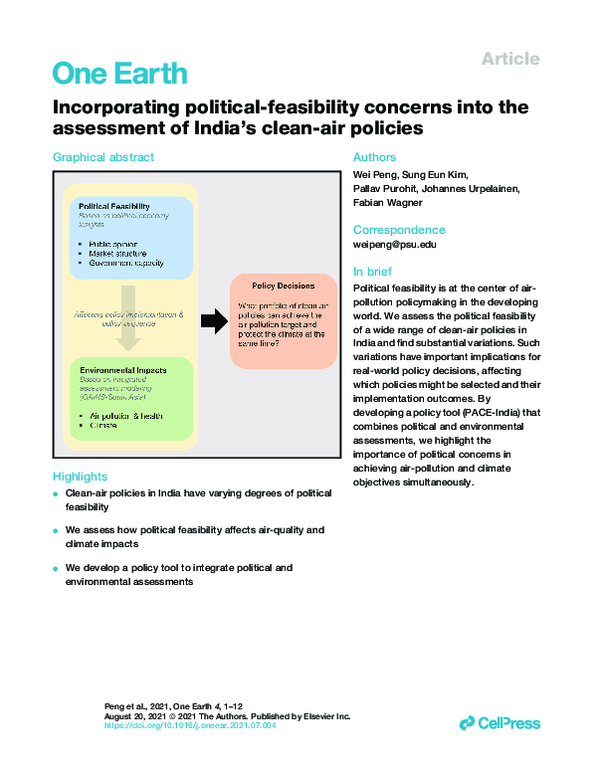 (PDF) Incorporating political-feasibility concerns into the assessment ...