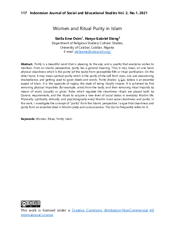 (PDF) Women and Ritual Purity in Islam