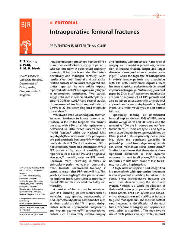 (PDF) Intraoperative femoral fractures | dominic meek - Academia.edu