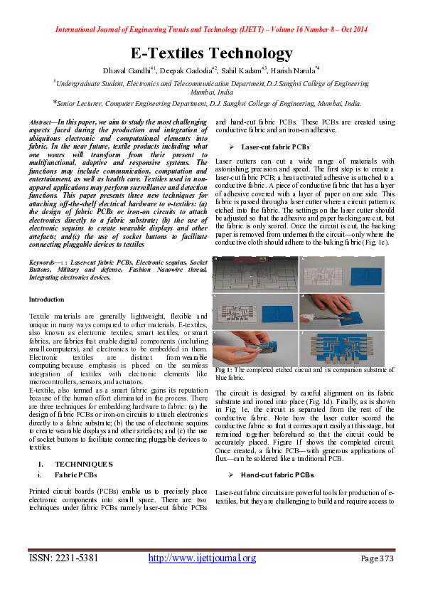 (PDF) E-Textiles Technology