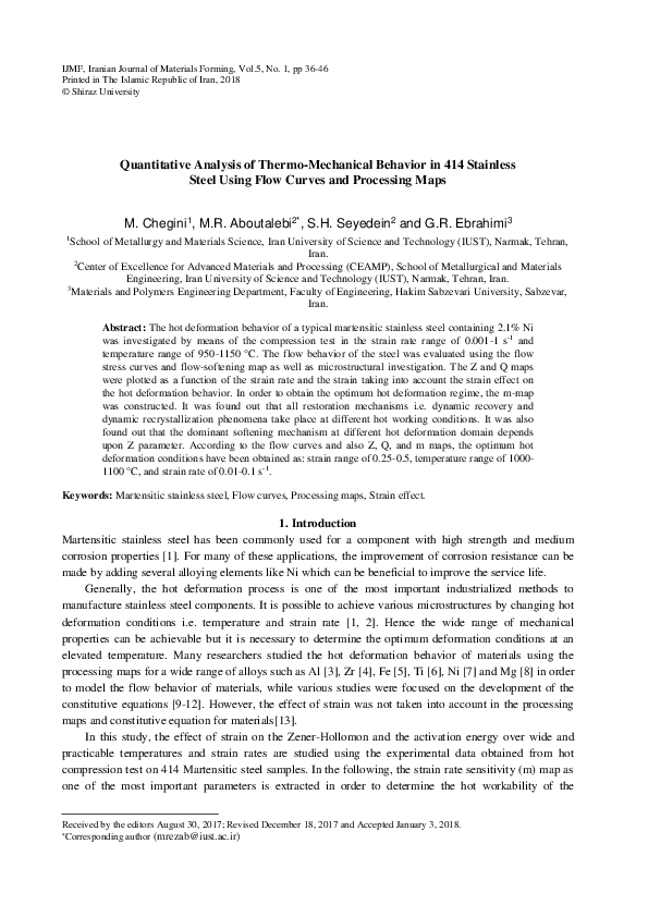 (PDF) Quantitative analysis of thermo-mechanical behavior in 414 ...