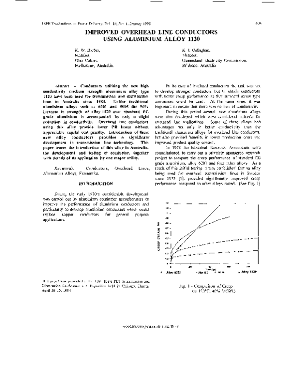 (PDF) Improved overhead line conductors using aluminium alloy 1120