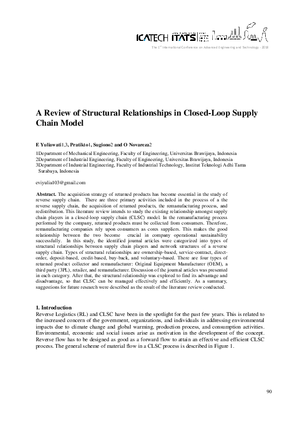(PDF) A Review of Structural Relationships in Closed-Loop Supply Chain Model