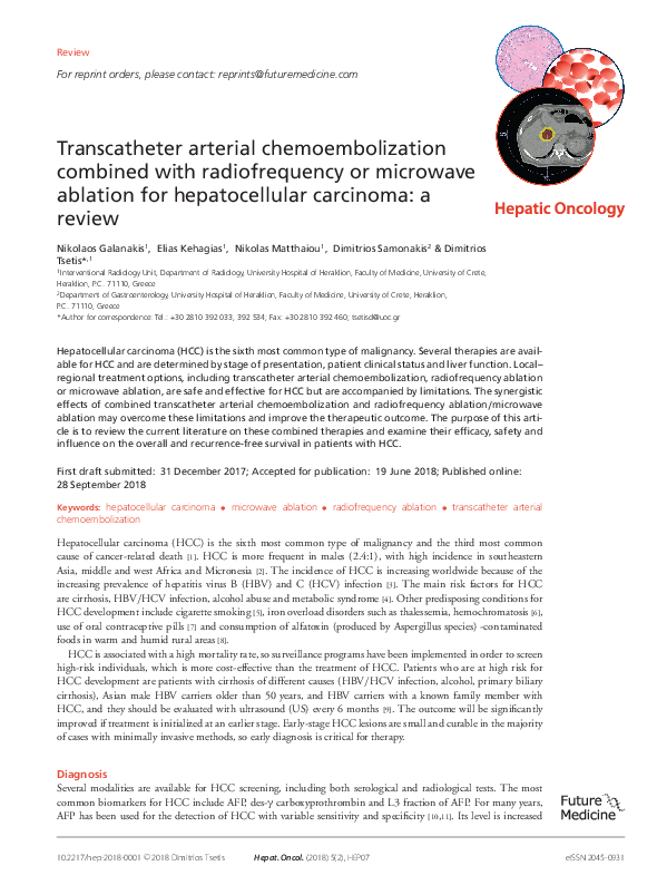 (PDF) Transcatheter arterial chemoembolization combined with radiofrequency or microwave ...