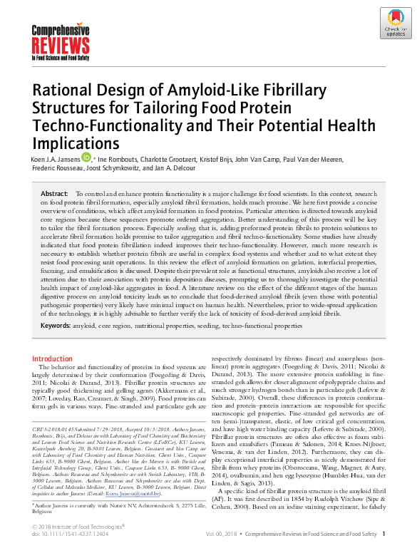 (PDF) Rational Design of Amyloid‐Like Fibrillary Structures for ...