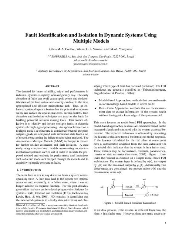 (PDF) Fault Identification and Isolation in Dynamic Systems Using Multiple Models