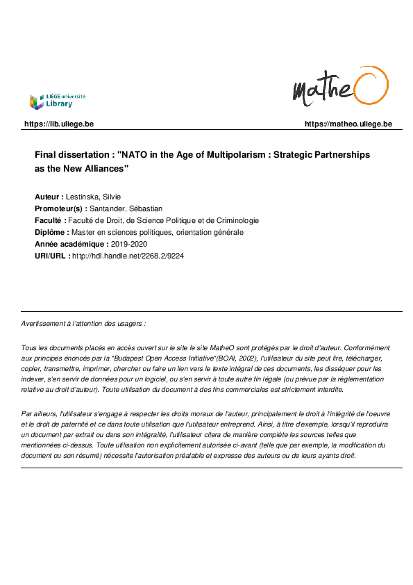 (PDF) Final dissertation : "NATO in the Age of Multipolarism ...