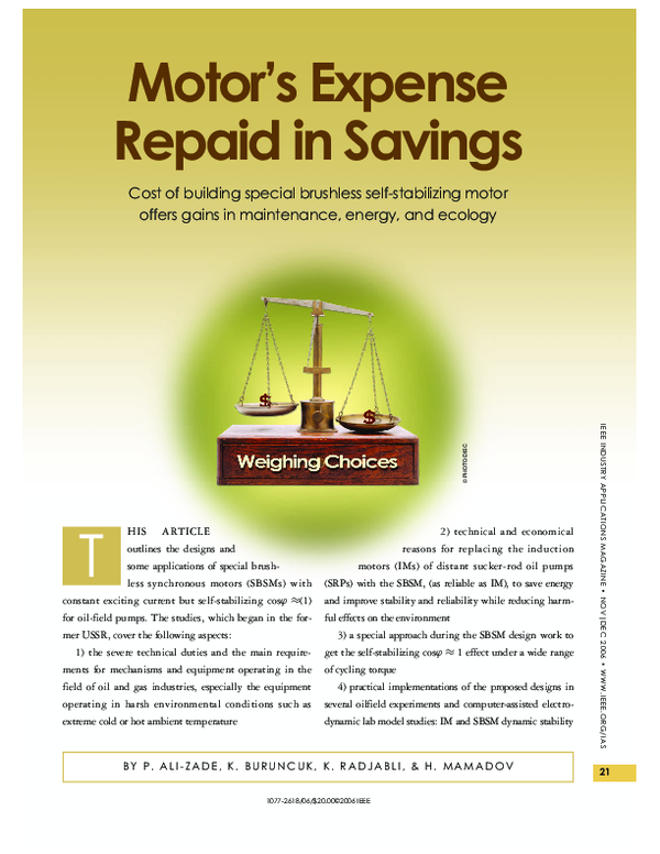 (PDF) Motor's expense repaid in savings