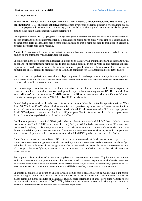 (PDF) Diseno e implementacion de una GUI Parte 01 01 | Pedro Luis Carballosa Mass - Academia.edu