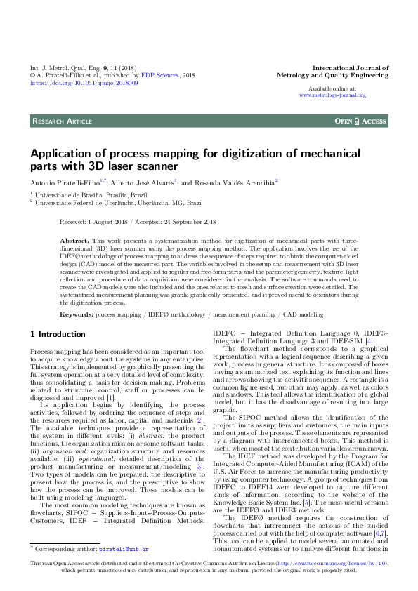 (PDF) Application of process mapping for digitization of mechanical ...