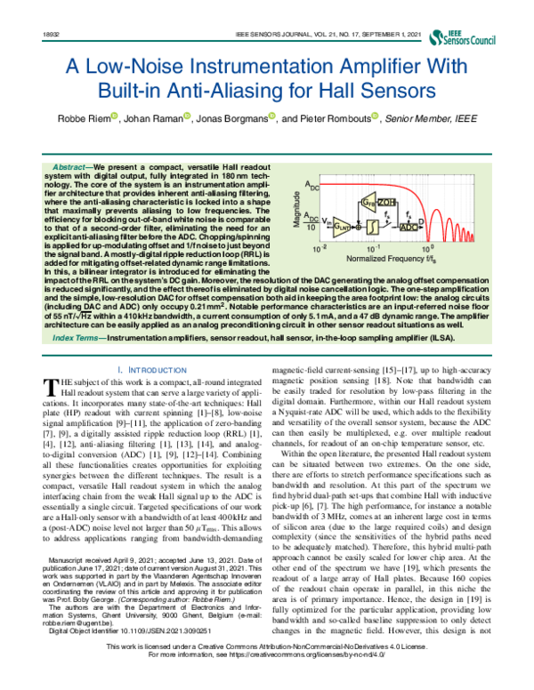 (PDF) A Low-Noise Instrumentation Amplifier With Built-in Anti-Aliasing ...