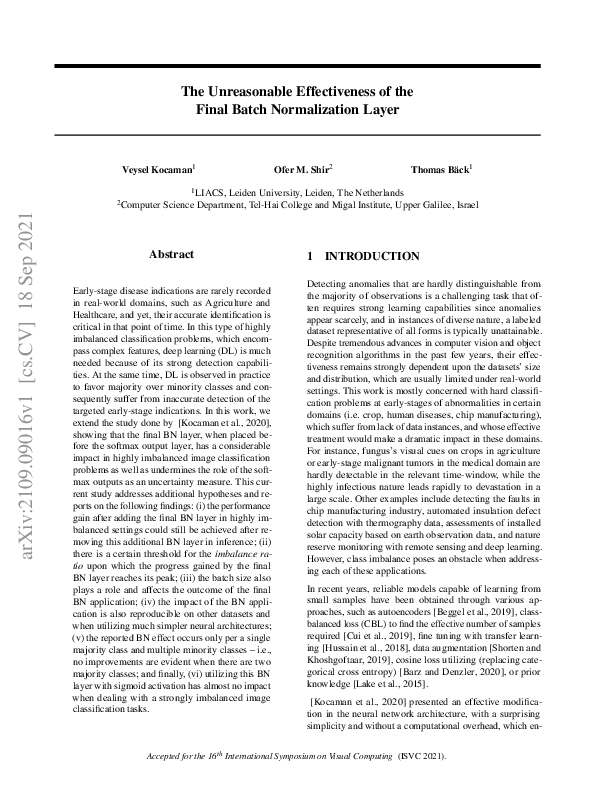 Pdf Impact Of Final Bn Layer On Imbalanced Learning