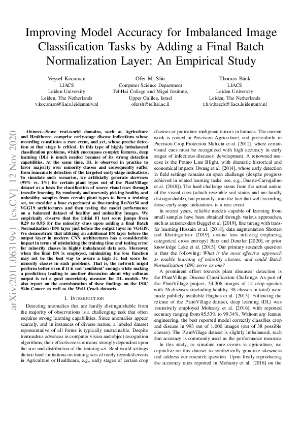 (PDF) Improving Model Accuracy for Imbalanced Image Classification ... (PDF) Improving Model Accuracy for Imbalanced Image Classification ...